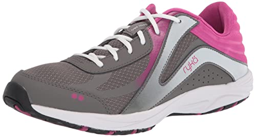 Ryka Women's Dash Pro Walking Shoe Grey/Pink 10 M