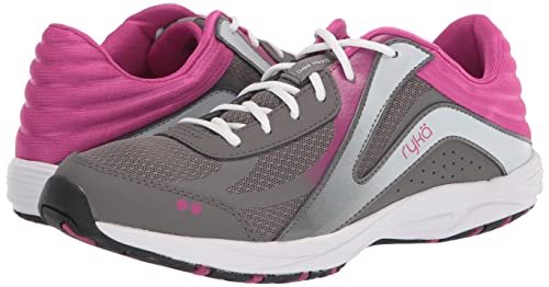 Ryka Women's Dash Pro Walking Shoe Grey/Pink 10 M