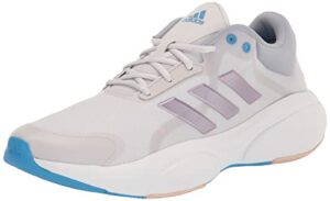 adidas women's response running shoe, dash grey/matte purple metallic/pulse blue, 8.5