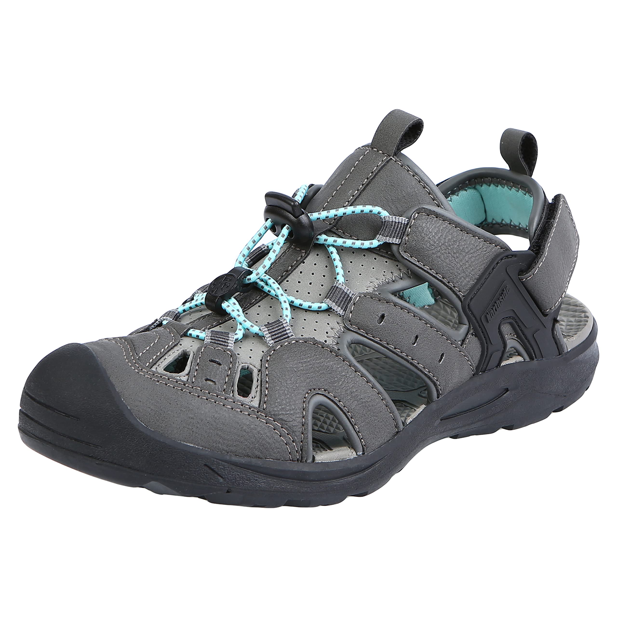 Northside Women's Burke 3.0 Sport Sandal, Dark Gray/Aqua-077, 9