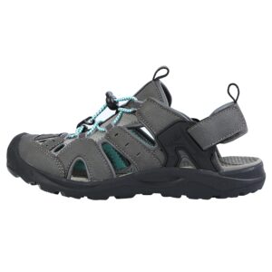 Northside Women's Burke 3.0 Sport Sandal, Dark Gray/Aqua-077, 9