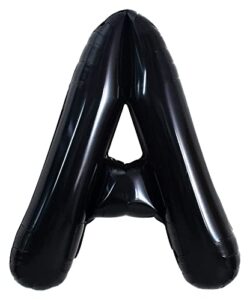 toniful 40 inch large black a letter balloons jumbo helium balloons,foil mylar big alphabet balloons for birthday party anniversary supplies decorations