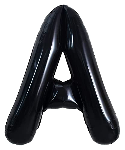 TONIFUL 40 Inch Large Black A Letter Balloons Jumbo Helium Balloons,Foil Mylar Big Alphabet Balloons for Birthday Party Anniversary Supplies Decorations