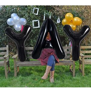 TONIFUL 40 Inch Large Black A Letter Balloons Jumbo Helium Balloons,Foil Mylar Big Alphabet Balloons for Birthday Party Anniversary Supplies Decorations