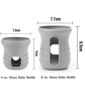 haakaa Glass Baby Bottle Sleeve - Non Slip Silicone Bottle Cover for Wide Neck Glass Baby Bottle 6oz -1pk