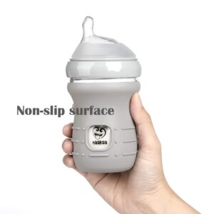 haakaa Glass Baby Bottle Sleeve - Non Slip Silicone Bottle Cover for Wide Neck Glass Baby Bottle 6oz -1pk