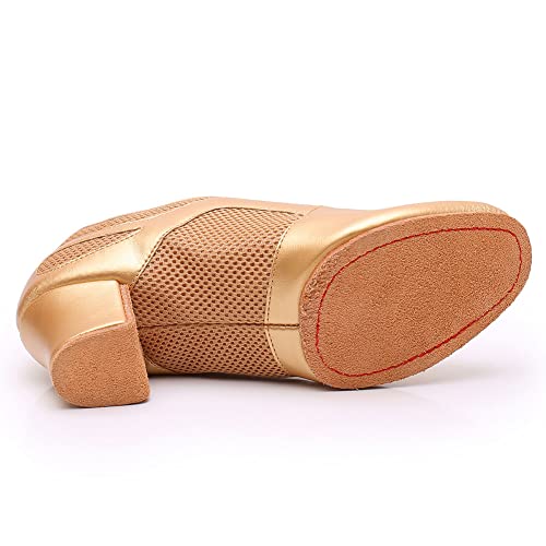 DKZSYIM Women&Men Ballroom Dance Practice Shoes Closed Toe Latin Tango Modern Dance Teaching Shoes,US 7.5