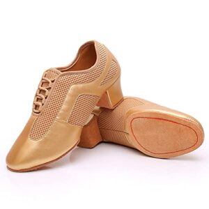 DKZSYIM Women&Men Ballroom Dance Practice Shoes Closed Toe Latin Tango Modern Dance Teaching Shoes,US 7.5