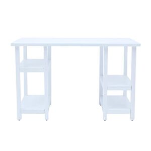 Fantasy Fields Wooden Desk and Chair Set with Storage Shelves with a Modern Design for Students and Crafters, White