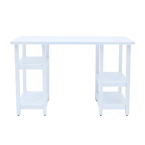 Fantasy Fields Wooden Desk and Chair Set with Storage Shelves with a Modern Design for Students and Crafters, White