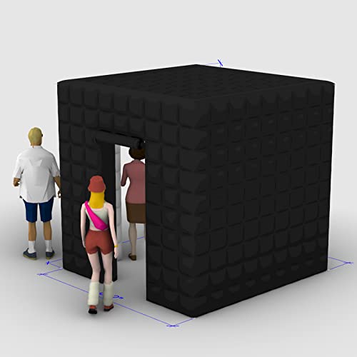 Staelea Inflatable Photo Booth Enclosure (Black, Two Doors, 8.2x8.2x8.2ft) Portable Inflatable LED Photobooth with Inner Air Blower Great for Parties Weddings Anniversary Parties