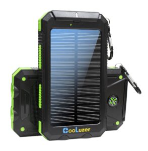 solar power bank 36800mah, solar charger power bank with 18w pd 5v 3.1a outputs, ip67 waterproof, grade a+ battery with led flashlight and compass, perfect camping gear accessory for outdoor (green)