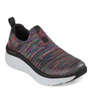 Skechers Women's D'LUX Walker-Rainbow Sky Sneaker, Black/Multi=BKMT, 8.5