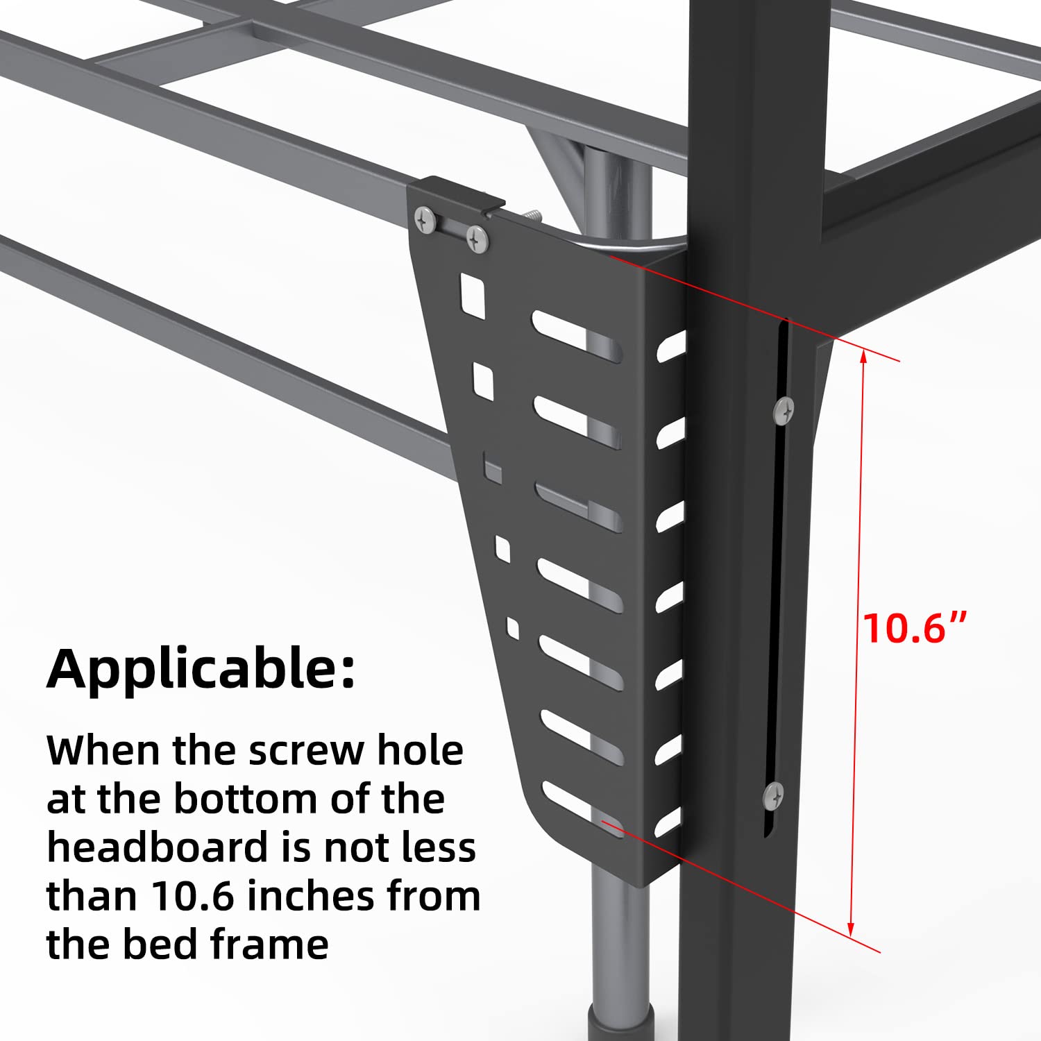 PHOME 2 PCS Headboard Brackets for Metal Bed Frame,Attach Headboard to Bed Frame,Adjustable Bed Headboard Brackets,Compatible with 14,16,18inches Headboards,Black