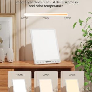 sympa Lamp, Sun Lamp with 10,000 Lux UV-Free, Lamp with Stepless Brightness, Sunlight Lamp with 3 Color Temperatures & 3 Timer, Happy Lamp with Rotatable Stand for Home Office