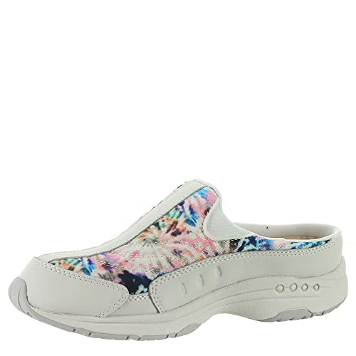 Easy Spirit Traveltime Mule Womens Slip On 9 2AN US WhiteMultiTie Dye