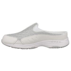 easy spirit traveltime athletic slip-on women's slip on 6 b(m) us white-silver-glitter