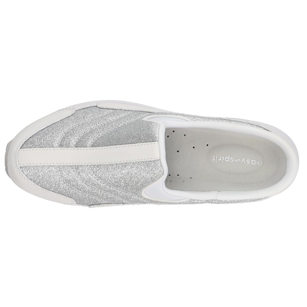 Easy Spirit Traveltime Athletic Slip-On Women's Slip On 6 B(M) US White-Silver-Glitter