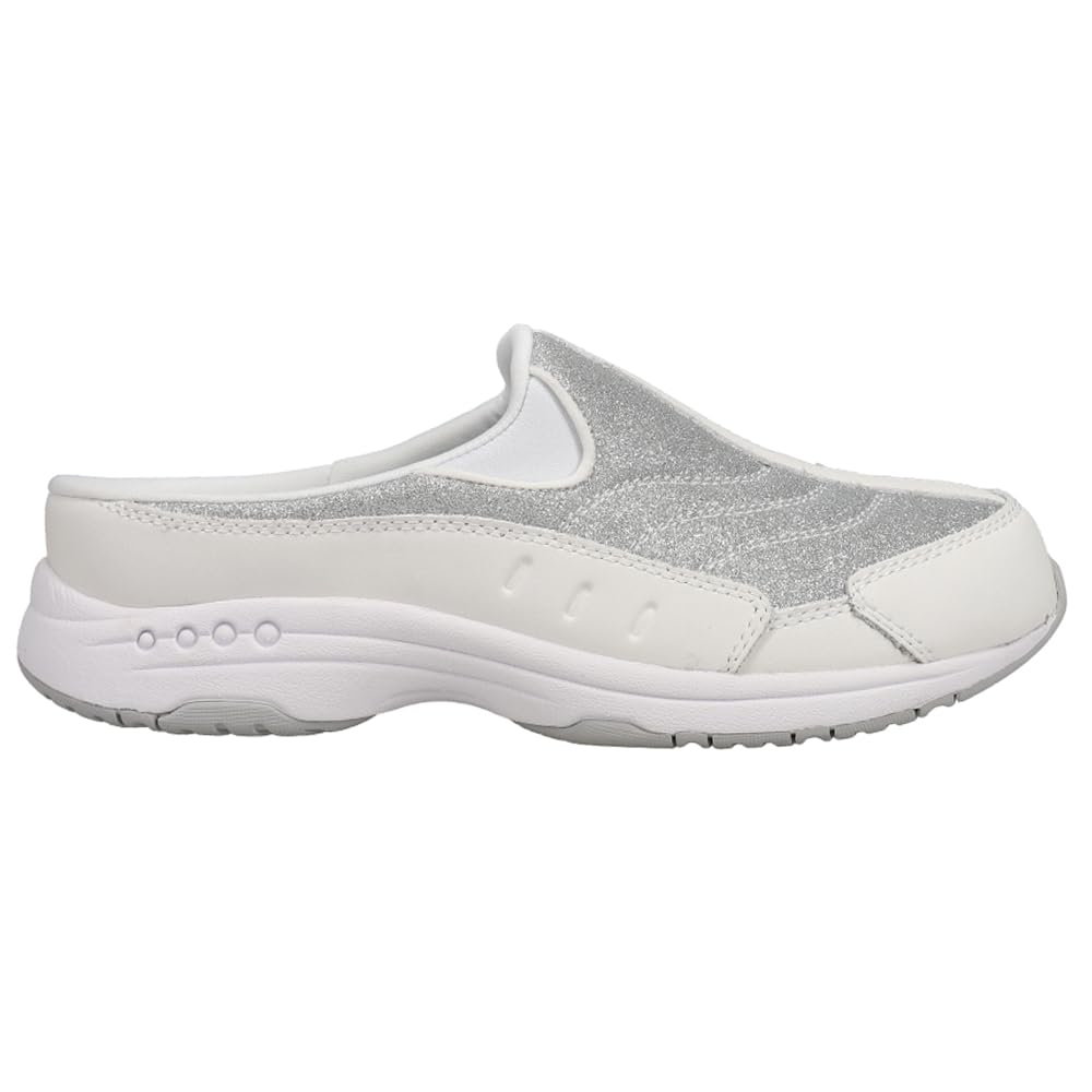 Easy Spirit Traveltime Athletic Slip-On Women's Slip On 6 B(M) US White-Silver-Glitter