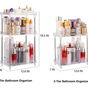 Fullplus Bathroom Organizer Multi-Functional Acrylic Vanity Tray Corner Shelf for Makeup Cosmetic