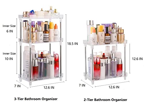 Fullplus Bathroom Organizer Multi-Functional Acrylic Vanity Tray Corner Shelf for Makeup Cosmetic