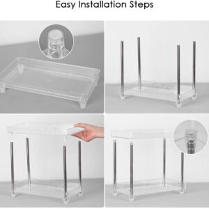 Fullplus Bathroom Organizer Multi-Functional Acrylic Vanity Tray Corner Shelf for Makeup Cosmetic