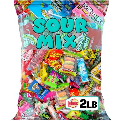 Bulk Sour Candy - Sour Candy Variety Pack - 2 Pounds - Extreme Sour Bulk Candies Mix - Individually Wrapped Candy Pinata - Assorted Candy for Goodie Bags - Sour Candy Party Favors for Kids