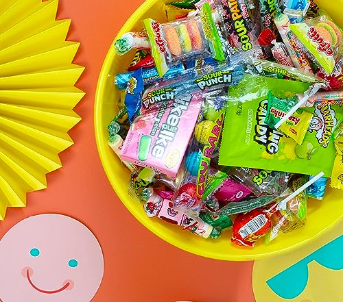 Bulk Sour Candy - Sour Candy Variety Pack - 2 Pounds - Extreme Sour Bulk Candies Mix - Individually Wrapped Candy Pinata - Assorted Candy for Goodie Bags - Sour Candy Party Favors for Kids