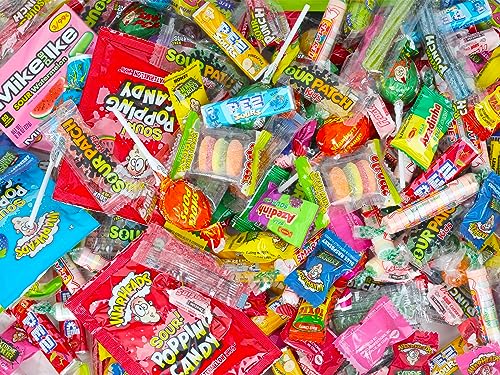 Bulk Sour Candy - Sour Candy Variety Pack - 2 Pounds - Extreme Sour Bulk Candies Mix - Individually Wrapped Candy Pinata - Assorted Candy for Goodie Bags - Sour Candy Party Favors for Kids