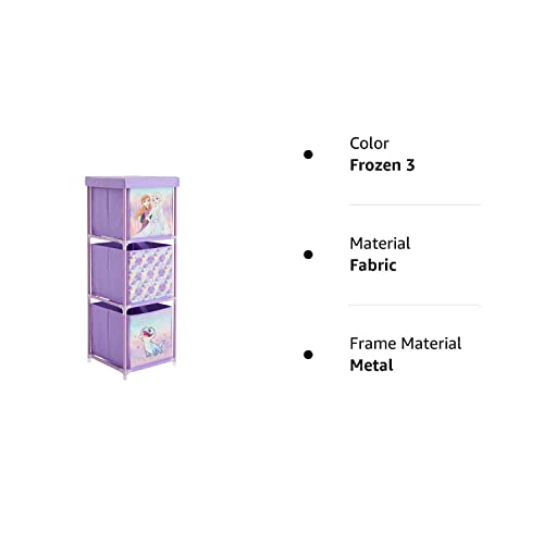 Idea Nuova Disney Frozen 3 Tier Fabric Storage Organizer with 3 Cubes and Removable Lid