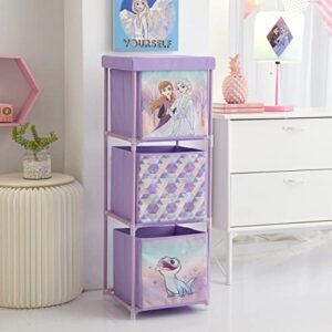 Idea Nuova Disney Frozen 3 Tier Fabric Storage Organizer with 3 Cubes and Removable Lid