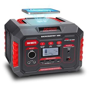 backcountry portable power stations, 300w, 500w or 1000w - solar generator lithium backup battery with power outlet, usb, wireless charging for camping and indoor home use