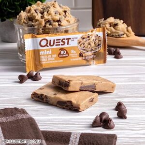 Quest Nutrition Mini Chocolate Chip Cookie Dough Protein Bars, High Protein, Low Carb, Keto Friendly, 14 Count