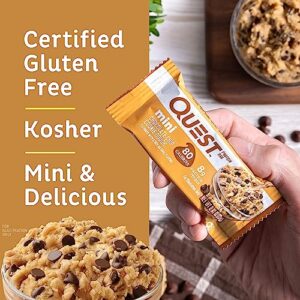 Quest Nutrition Mini Chocolate Chip Cookie Dough Protein Bars, High Protein, Low Carb, Keto Friendly, 14 Count