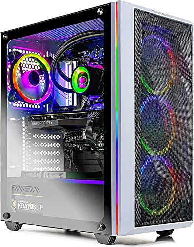 Skytech Chronos White Gaming PC Desktop – Intel Core i9 10900K 3.7 GHz, RTX 3080 Ti, 1TB NVME SSD, 32G DDR4 3200, 850W Gold PSU, 360mm AIO, AC Wi-Fi, Windows 10 Home 64-bit