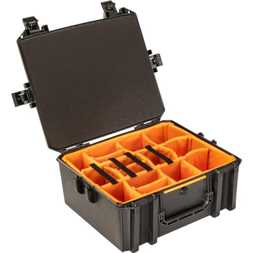 Pelican Vault - V600 Multi-Purpose Hard Case with Padded Dividers for Camera, Drone, Equipment, Electronics, and Gear (Black)