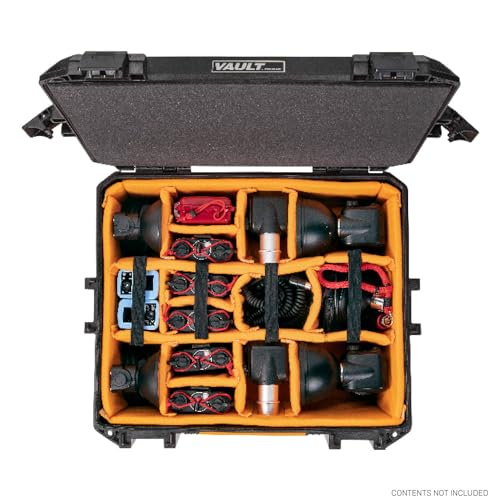 Pelican Vault - V600 Multi-Purpose Hard Case with Padded Dividers for Camera, Drone, Equipment, Electronics, and Gear (Black)