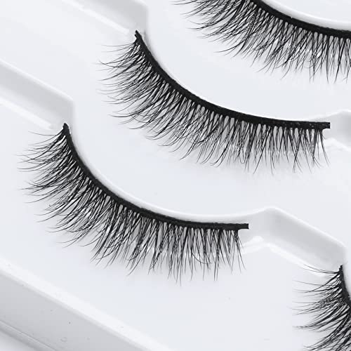 SONAFEEL Short False Eyelashes Natural Look Wispy Strip Lashes Pack 11mm 12Pairs Small Lashes 3d Mink Eyelashes Reusable Lightweight Short Natural Eyelashes