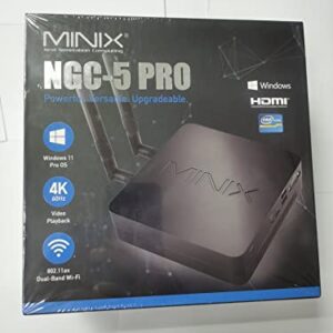 MINIX NGC-5 Pro, Intel i5-10210U 8GB/256GB NVMe SSD Windows 11 Pro Mini PC, Triple 4K @ 60Hz Display/HDMI 2.0/ USB-C/DP/Wi-Fi6/ 2xGigabit Ethernet/4USB 3.1. Support 4G LTE, SSD (SATA), Auto Power On