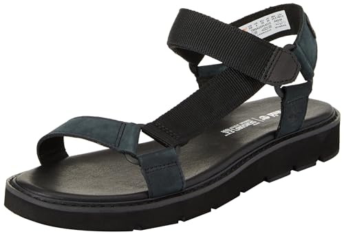 Timberland Women's Bailey Park Webbing-Strap Sandal, Black Nubuck, 8