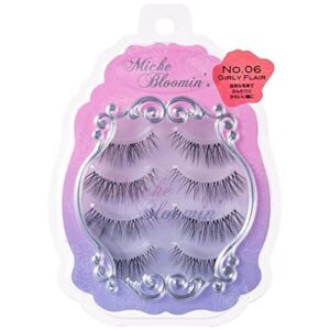 miche bloomin' 3d eyelashes no. 06 girly flair 4 pairs, 4 pair (pack of 1)