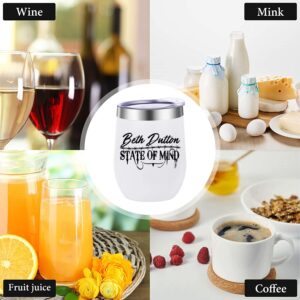 ATHAND State Of Mind TV Show Merch-12oz Insulated Wine Tumbler with Lid -Vacuum Stainless Steel Coffee Mug Stemless Cup- Unique Birthday Gifts Idea for Men Women (White)