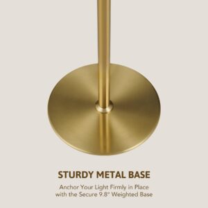 VONLUCE Gold Floor Lamp for Living Room, Modern Brass Floor Lamp 64'' Tall Standing Light w/ E26 Bulbs & Foot Switch, Industrial Standing Lamp for Bedroom Home Office Décor Reading