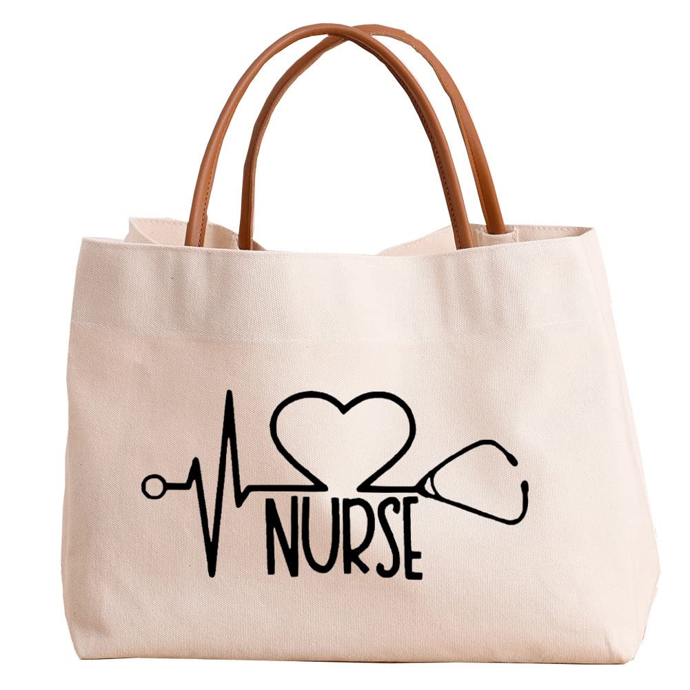 kifasyo Nurse Tote Bag Nurse Gifts RN Nursing Bag for Work, Shopping, Beach, Travel