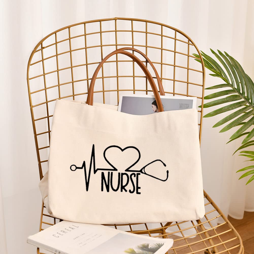 kifasyo Nurse Tote Bag Nurse Gifts RN Nursing Bag for Work, Shopping, Beach, Travel