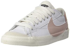 nike blazer low '77 jumbo women's shoes white/rose whisper/pink oxford (women's, numeric_9_point_5)