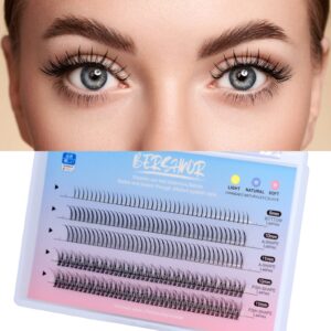 bluesmurfs individual fairy eyelashes extensions fluffy diy cute eye cluster eyelashes natural faux mink false eye lashes multipack of 170 mini individuals fairy lash clusters (include bottom lashes)