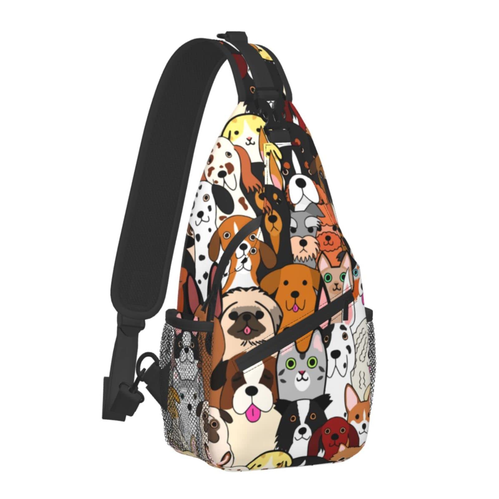 BCQJNB Dog Puppy Sling Backpack Crossbody Shoulder Bag Travel Hiking Daypack Gifts