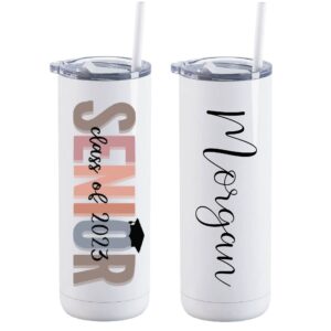 avito personalized senior graduation tumbler, 20 oz tumbler with closing lid and straw, senior gifts 2024, graduation tumbler, class of 2023 tumbler