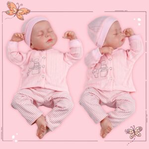 JIZHI Lifelike Reborn Baby Dolls - 18 Inch-Soft Body Realistic-Newborn Baby Dolls American Sleeping Girl Real Life Dolls with Clothes and Toy Accessories Gift for Kids Age 3+